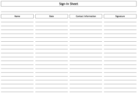 Sign-In Sheet Templates » The Spreadsheet Page
