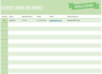 Sign-In Sheet Templates » The Spreadsheet Page